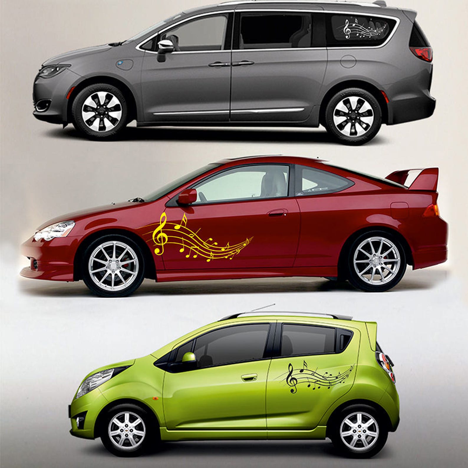 SET FOR 2 SIDES Car Decal Notes Decal Music Decal for Car | Etsy