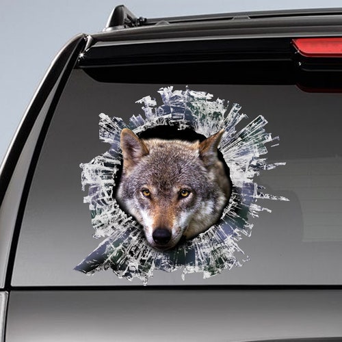 Wolf Window Sticker Car Sticker Wolf Car Decal | Etsy