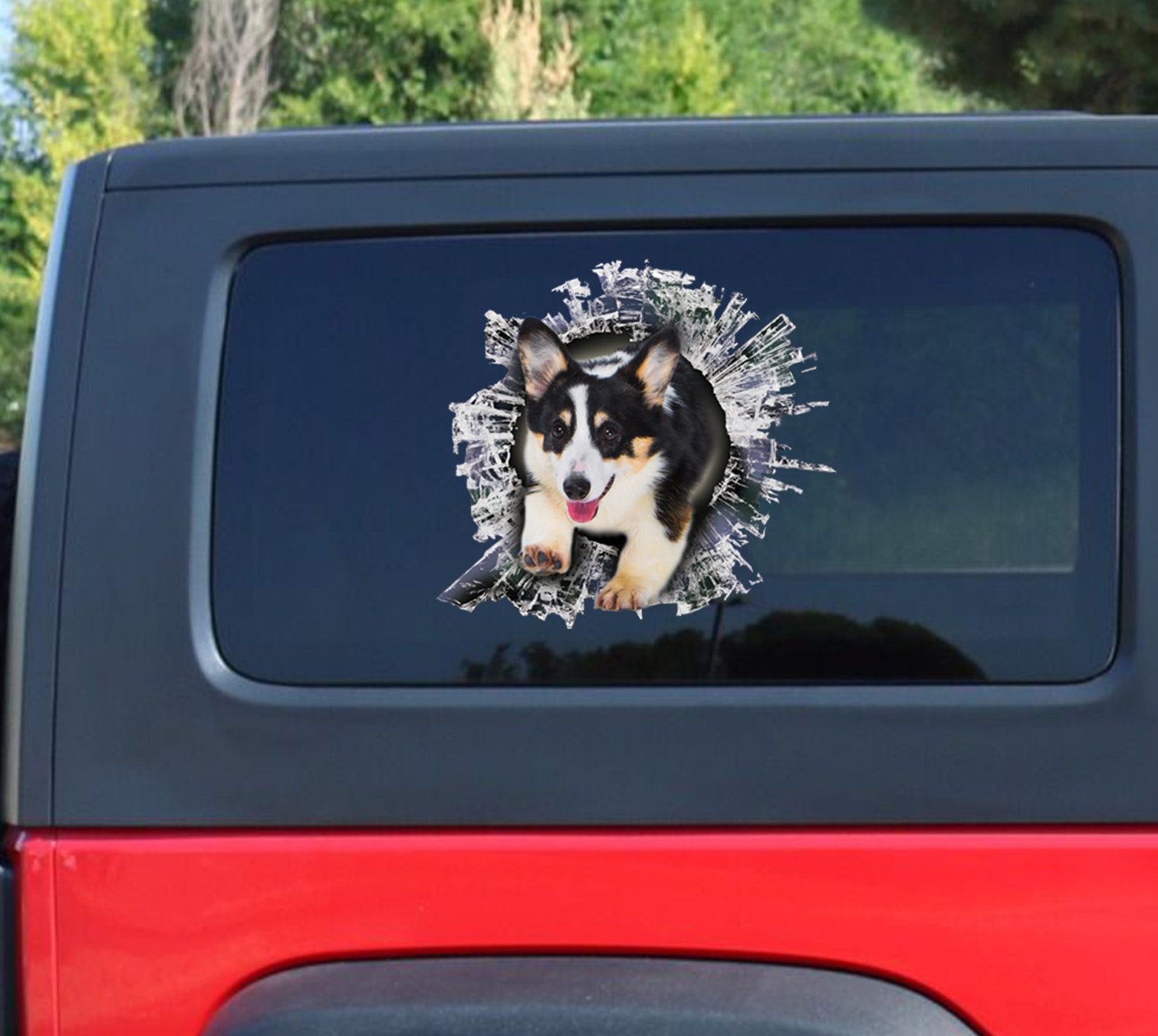 Tri-color Corgi Window Decal Corgi Window Sticker Funny - Etsy