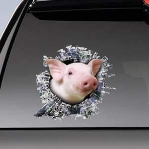 Pig Window Sticker , Window Sticker, Pig Funny Decal - Etsy