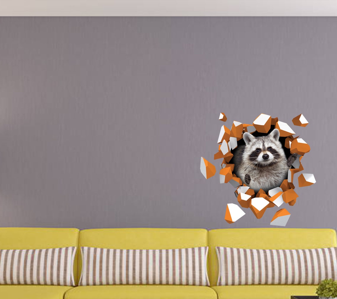 Raccoon Wall Decal Raccoon Decal Raccoon Wall Decoration - Etsy