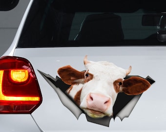 Koe auto sticker - Etsy Nederland