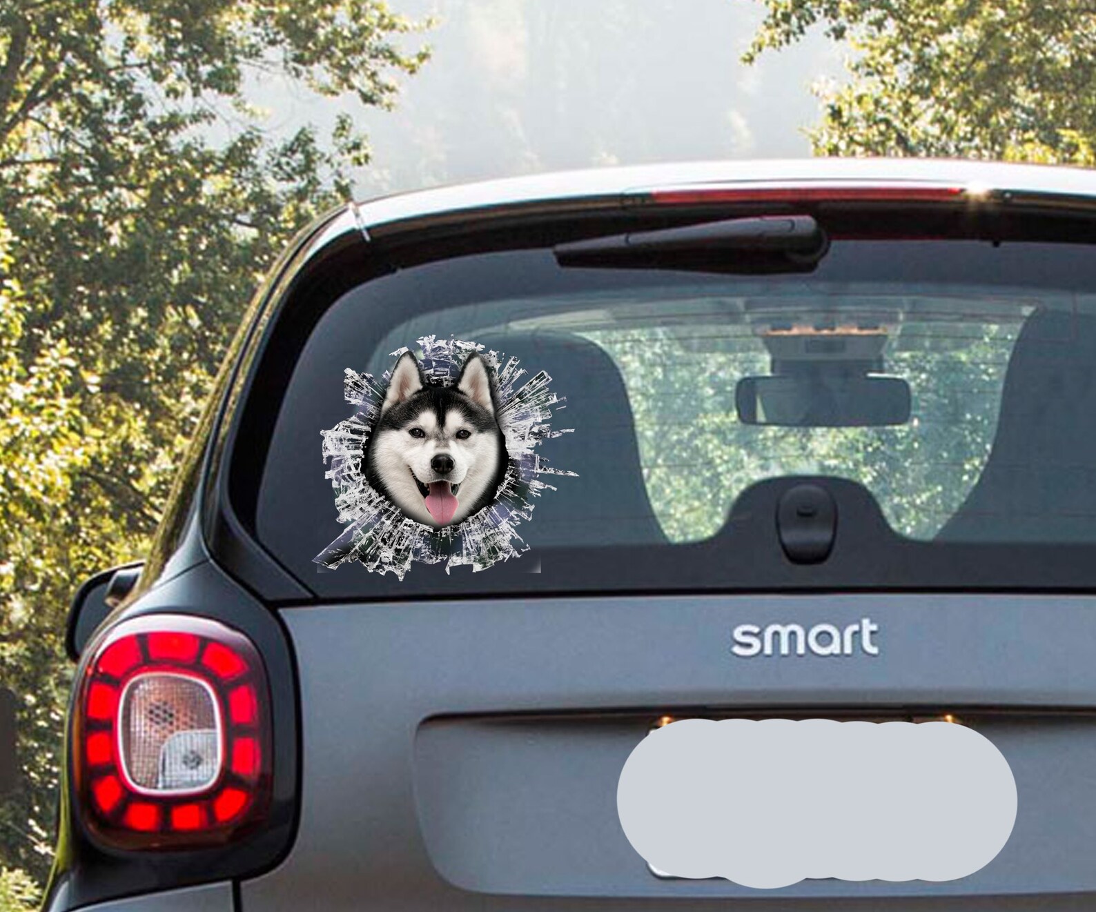 Husky Window Sticker Car Sticker Black and White Husky Car - Etsy