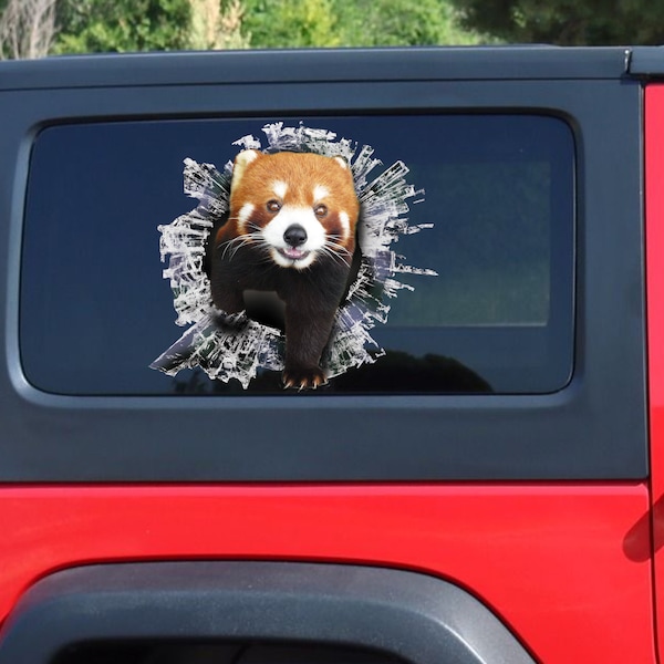 Red Panda Car Decal - Etsy