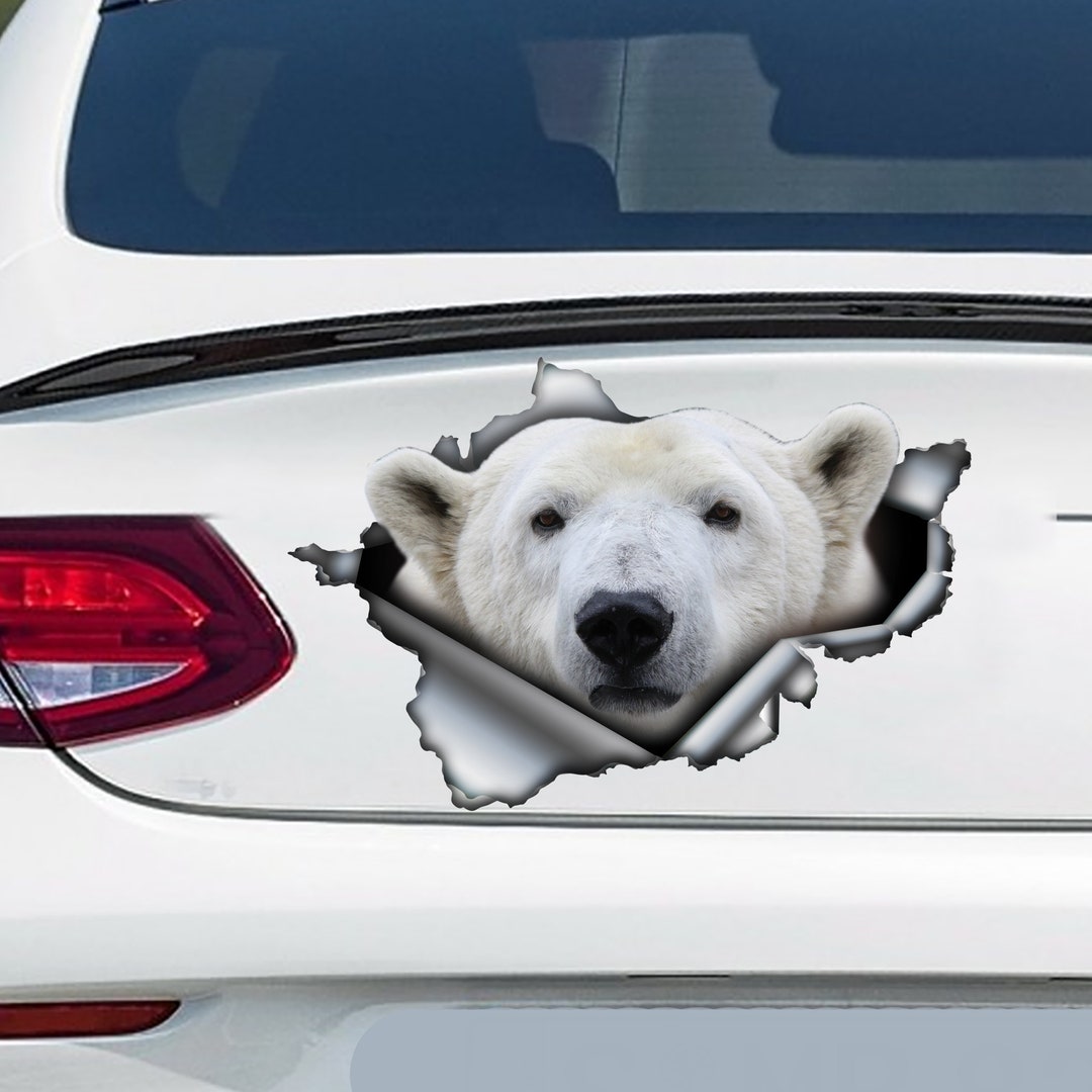 Polar Bear Car Decal , Polar Bear Magnet, Polar Bear Sticker, White ...