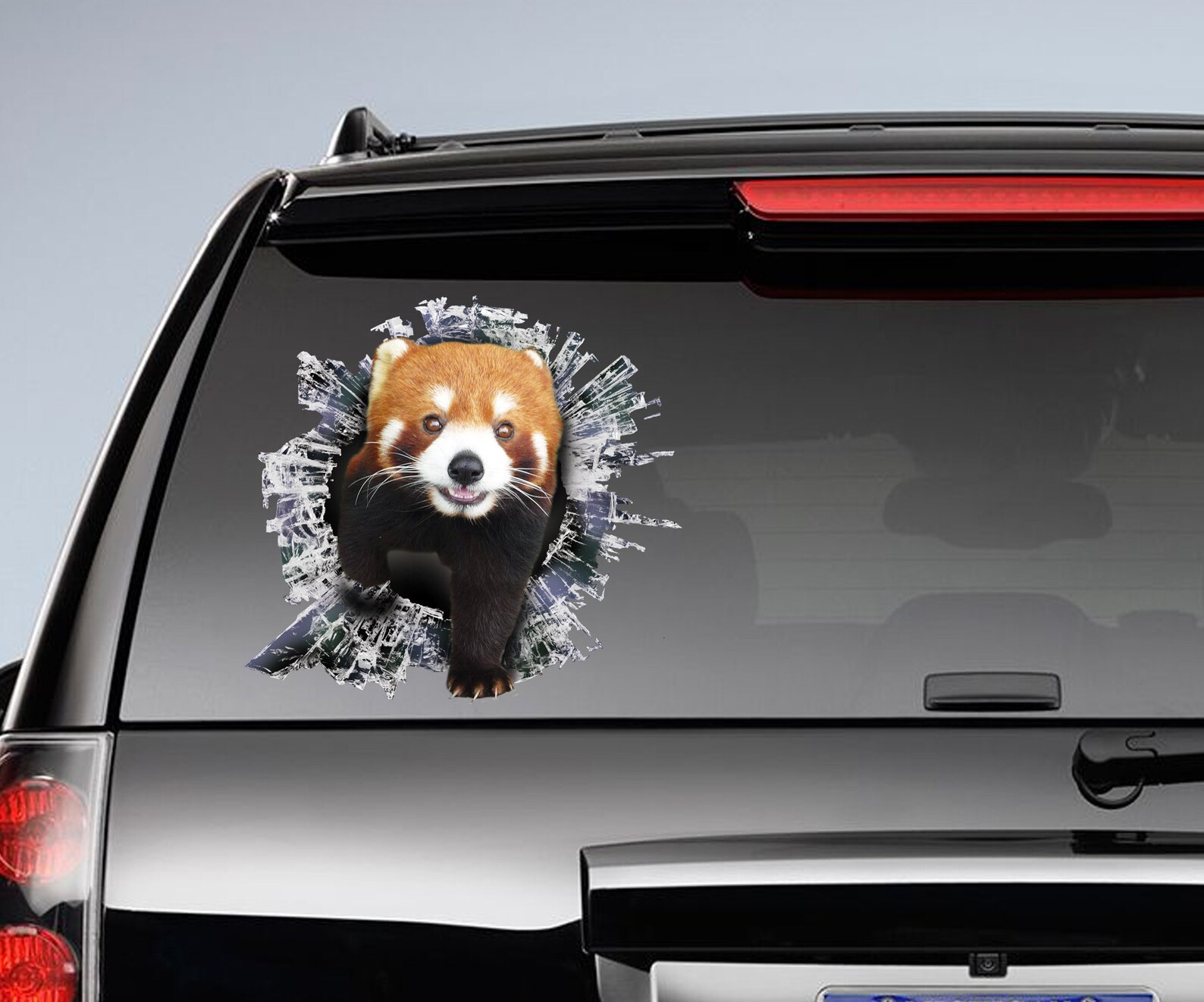 Red Panda Window Sticker, Brocken Window Car Decal, Red Panda Decal - Etsy