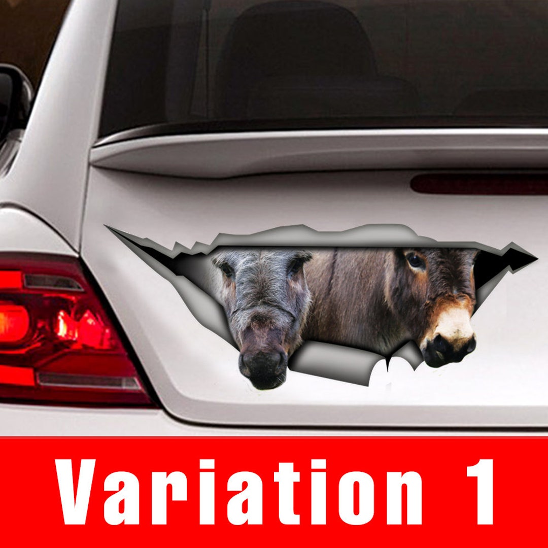 Mini Donkey Car Decal, Donkey Sticker, Vinyl Decal - Etsy