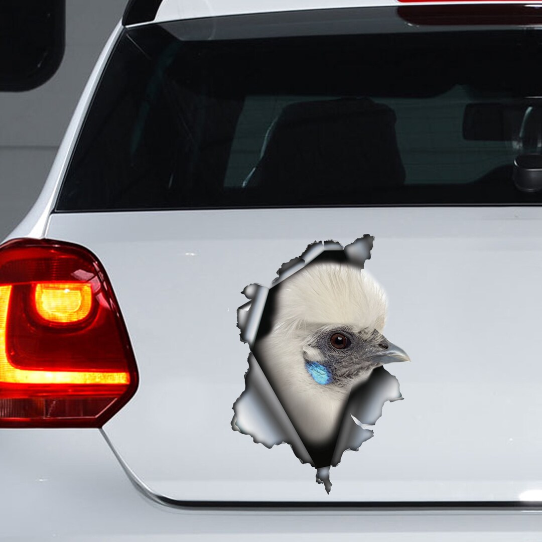 Silkie Chicken Car Decal, Silkie Chicken Magnet, Chicken Car Sticker ...