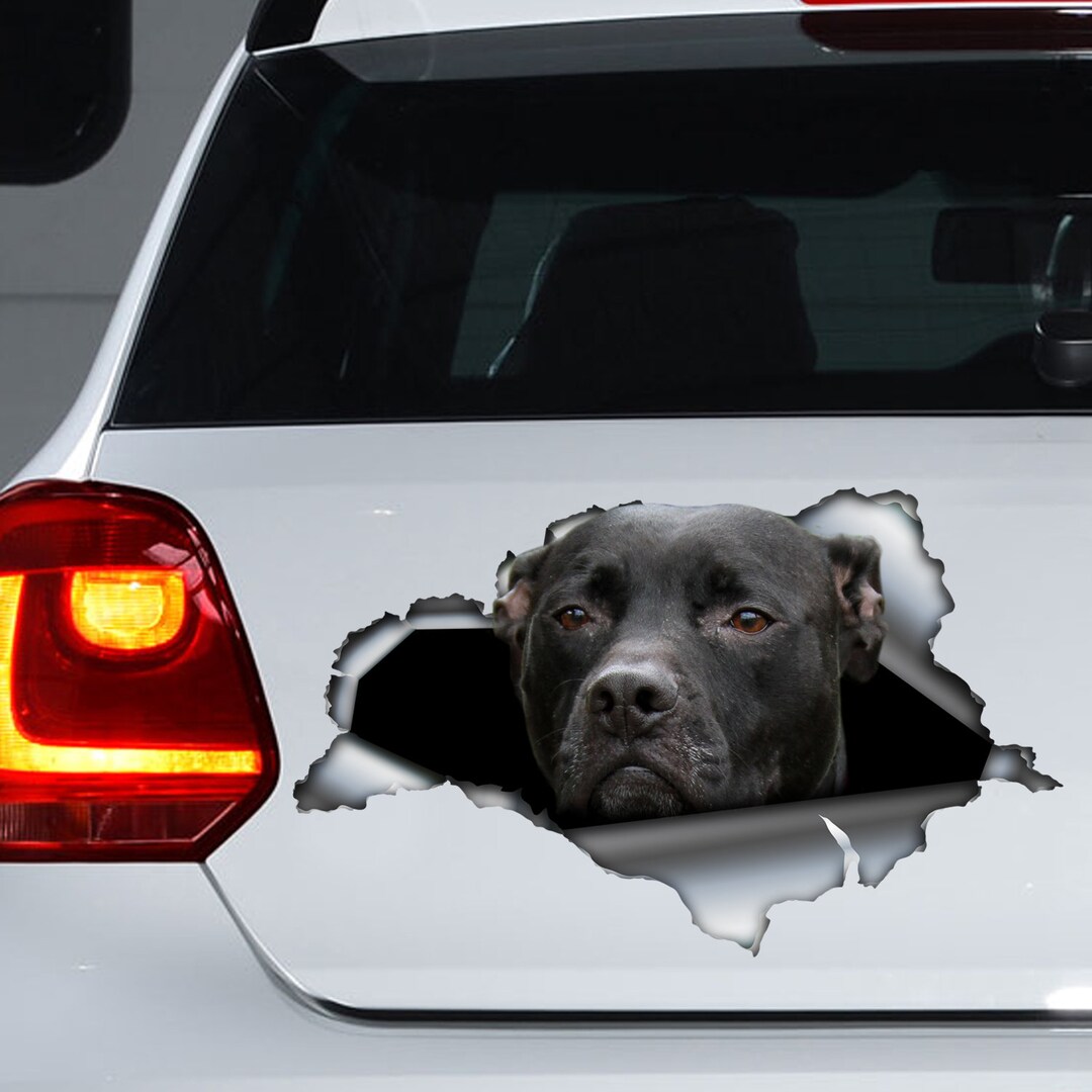Black Pitbull Car Decal, Pitbull Magnet, Black Pitbull Car Sticker, Dog ...