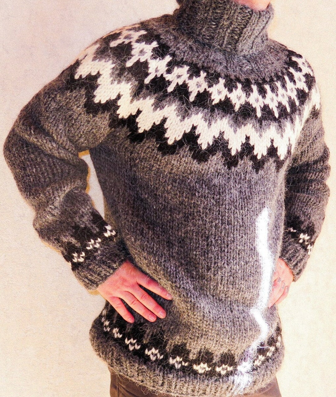 BULKY Icelandic Sweater, Icelandic Sweater Men's Sweater Wool Sweater Men's Men's Sweater Super ...