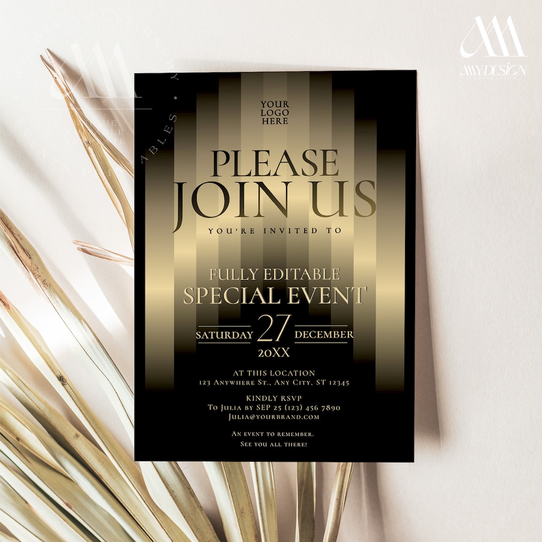 Minimalist Business Invitation Template, Corporate Party Invitation ...