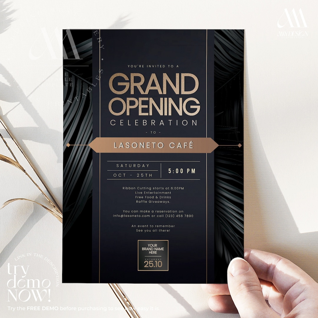 Grand Opening Invitation, Corporate Invitation, Minimalist Business ...