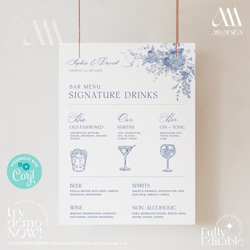 Signature Drink Sign - Etsy