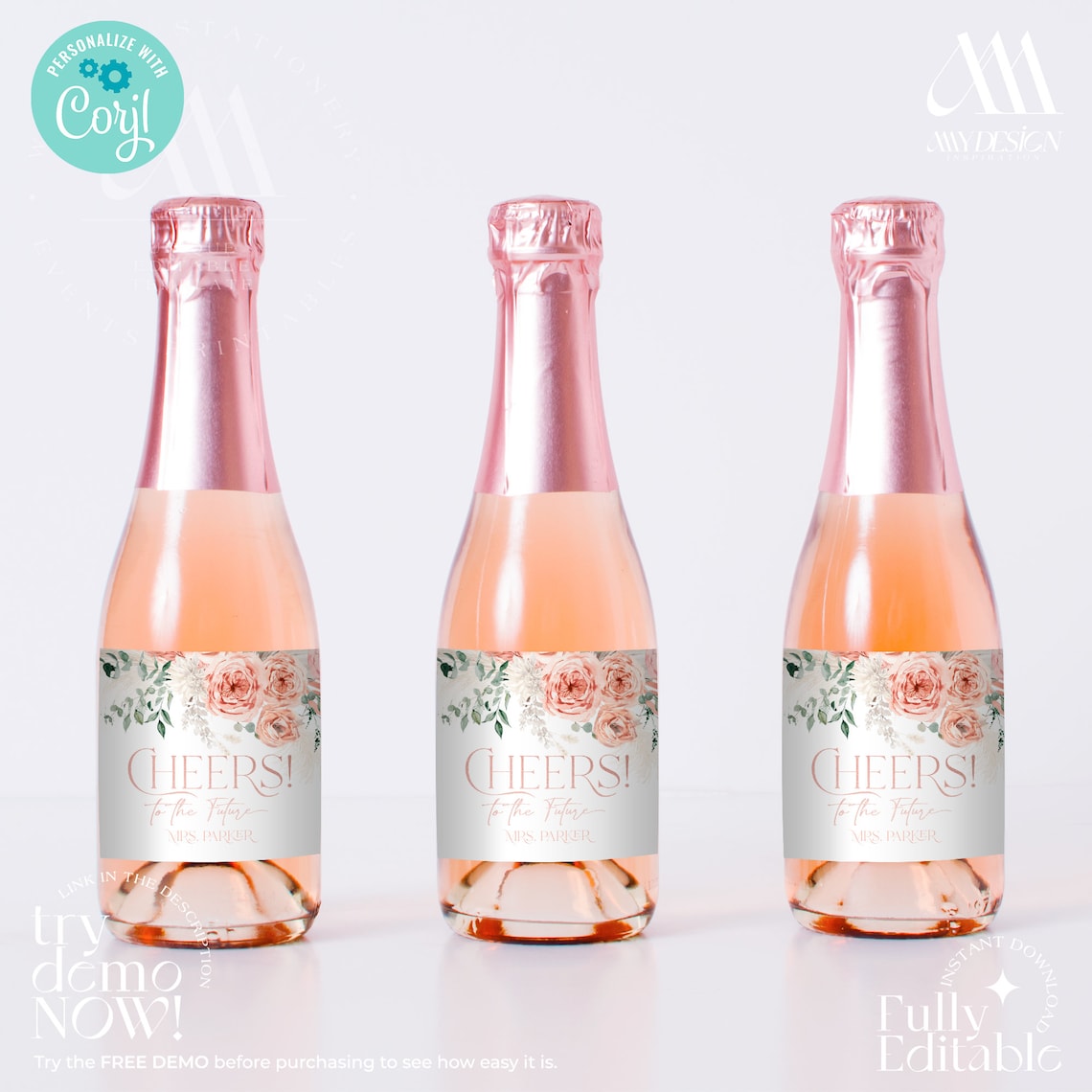 Printable Wine Label Template Mini Bottle Labels - Etsy