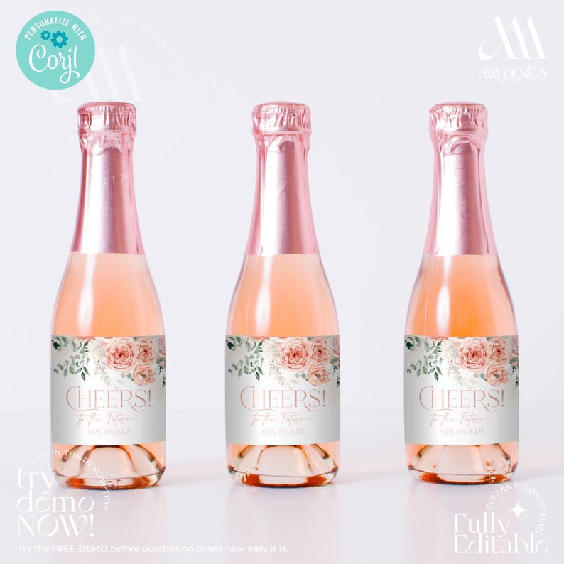 Printable Wine Label Template Mini Bottle Labels - Etsy