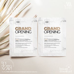 Minimalist Modern Grand Opening Invitation Editable Template, Launch ...