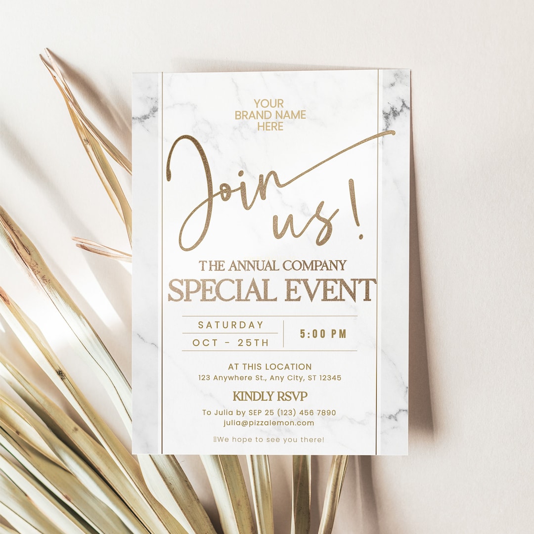 Business Invitation Template, Editable Dinner Party Invitation ...