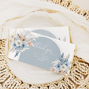 Boho Chocolate Bar Wrapper Template Canva Edit, Candy Bar Favor Label ...