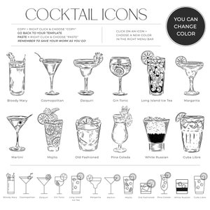 Modern Signature Drink Sign Template: Wedding Bar Menu (digital ...