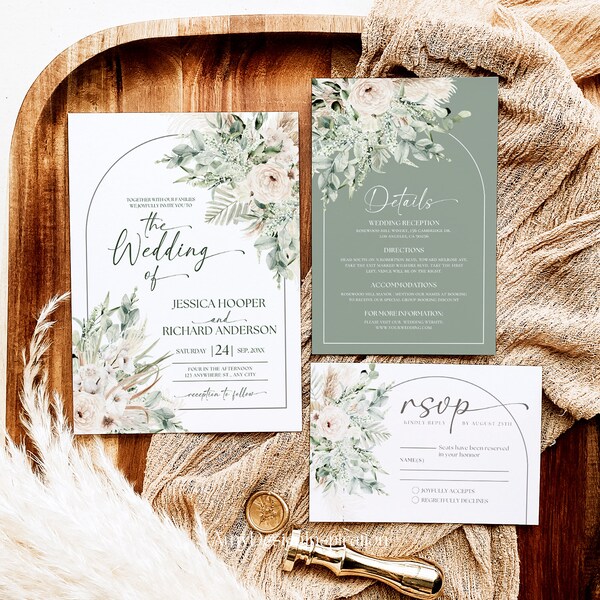 Mint Wedding Invite - Etsy