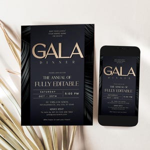 Gala Invitation Template, Dinner Party Invitation, Business Invitation ...