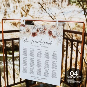 Boho Seating Chart Wedding Template Table Seating Chart Take - Etsy