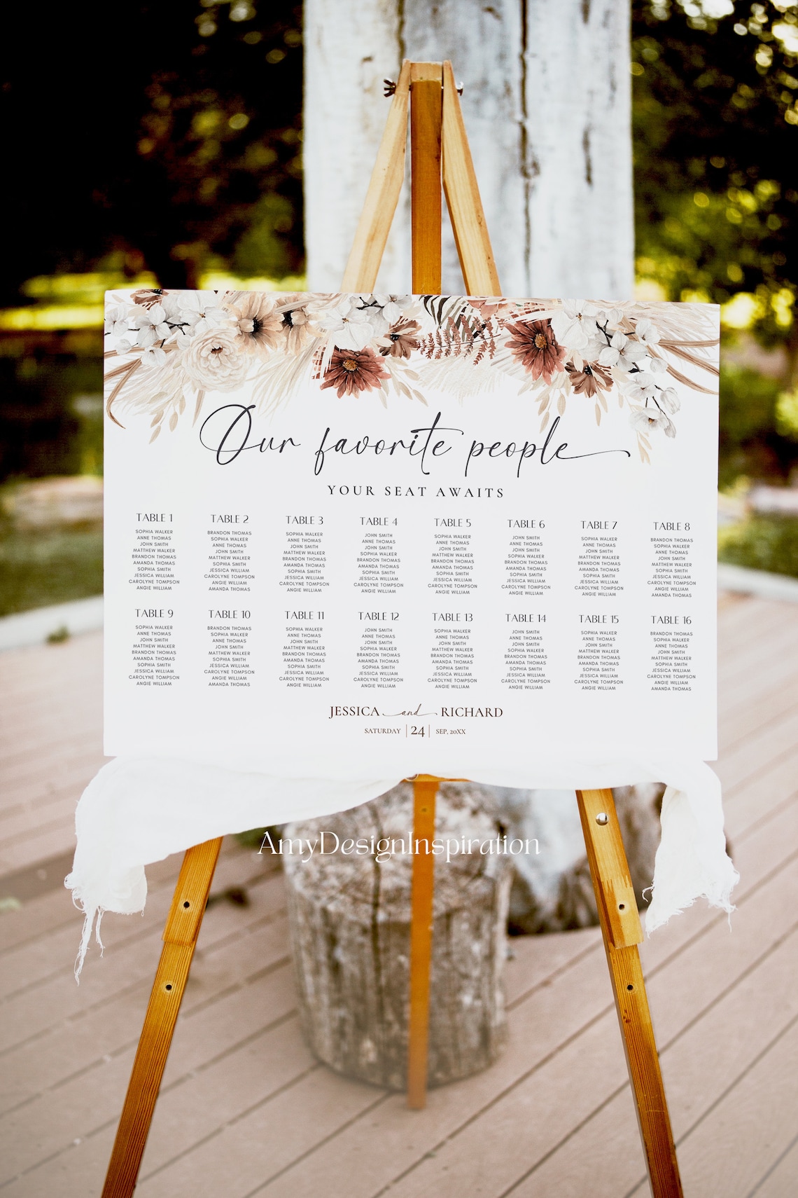 Boho Seating Chart Wedding Template Table Seating Chart Take - Etsy