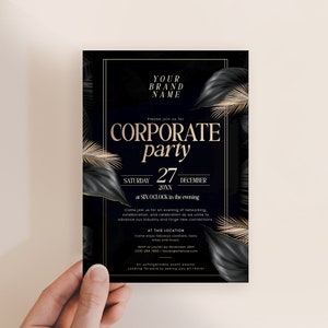 Corporate Party Invitation Template, Editable Dinner Party Invitation ...