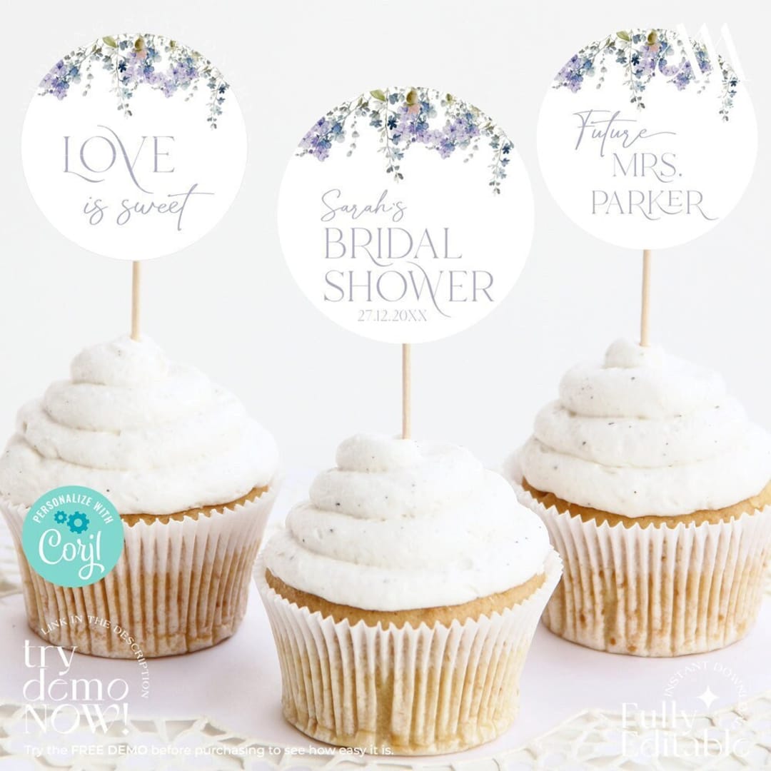 Printable Cupcake Toppers, Custom Cupcake Topper Printable Template ...