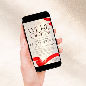 Gold Grand Opening Invitation Editable Template, Business Invitation ...