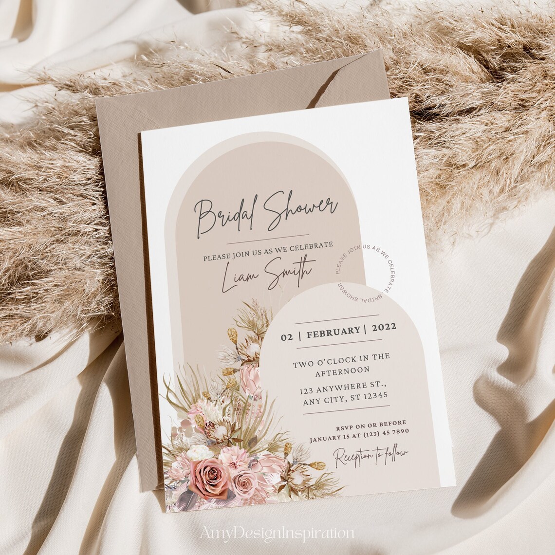 Boho Bridal Shower Invitation Bohemian Floral Bridal Shower - Etsy