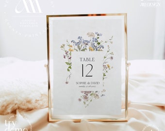 Sage Green Wedding Table Number Template Floral Wedding Table - Etsy