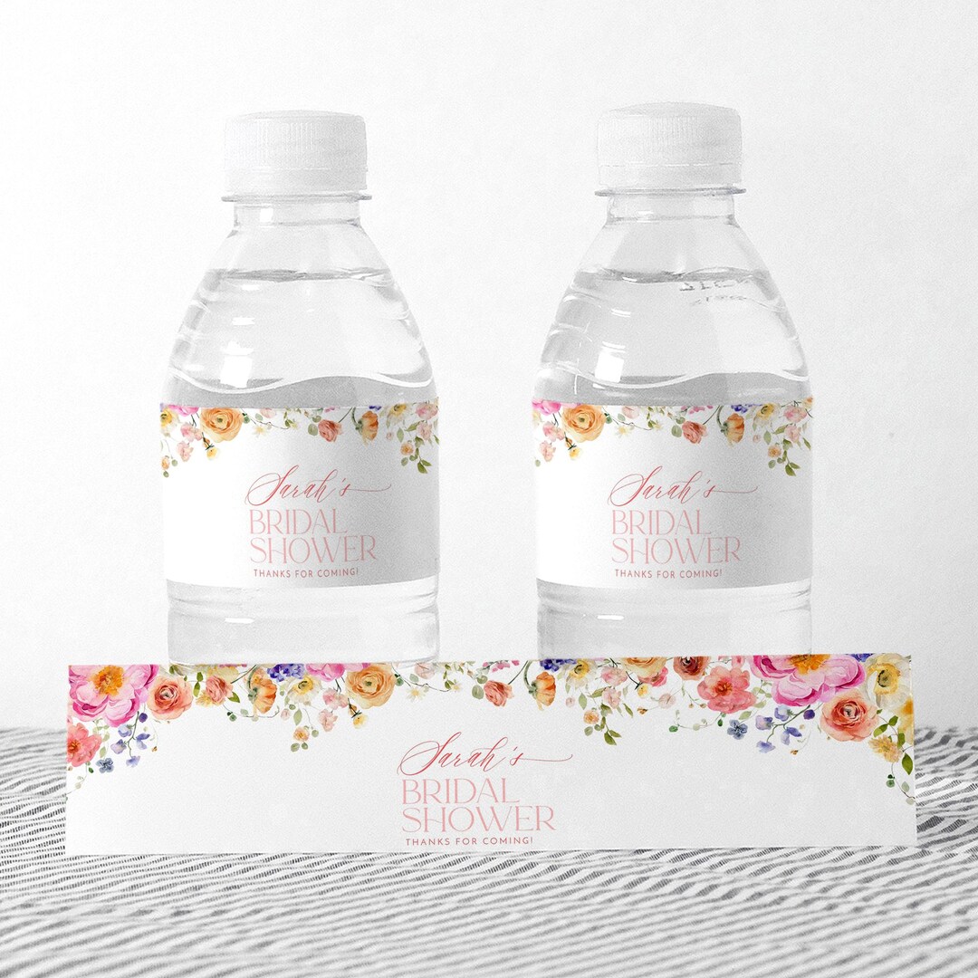 Editable Water Bottle Label Template, Water Bottle Label Editable ...