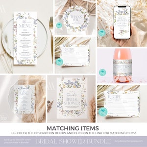 Wildflower Bridal Shower Table Numbers Printable, Wild Flower Table ...