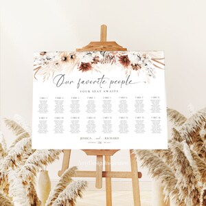 Boho Seating Chart Wedding Template Table Seating Chart Take - Etsy