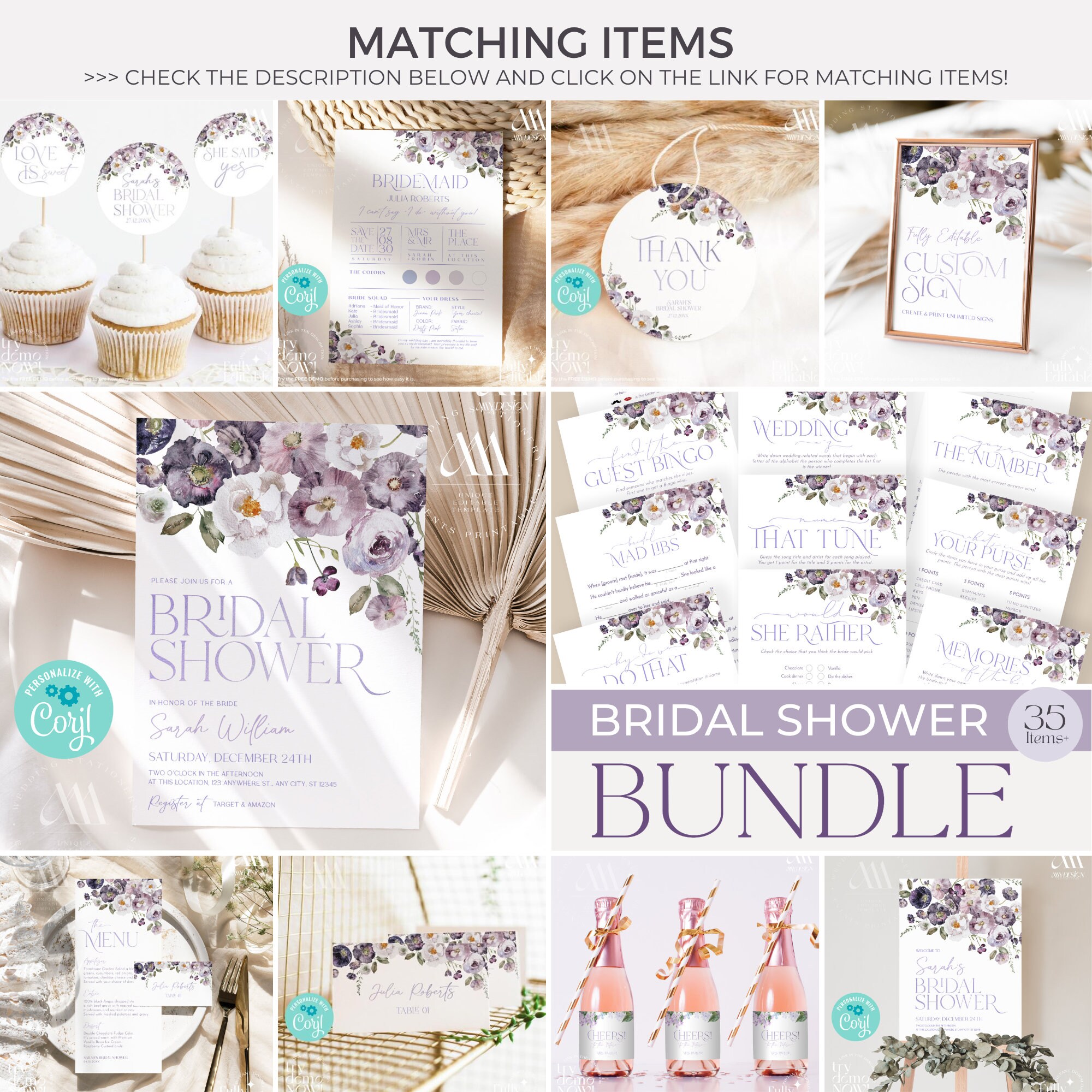 Editable Poppy Floral Water Bottle Label Template Welcome Bag - Etsy