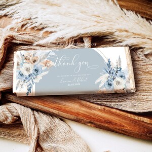 Boho Chocolate Bar Wrapper Template Canva Edit, Candy Bar Favor Label ...