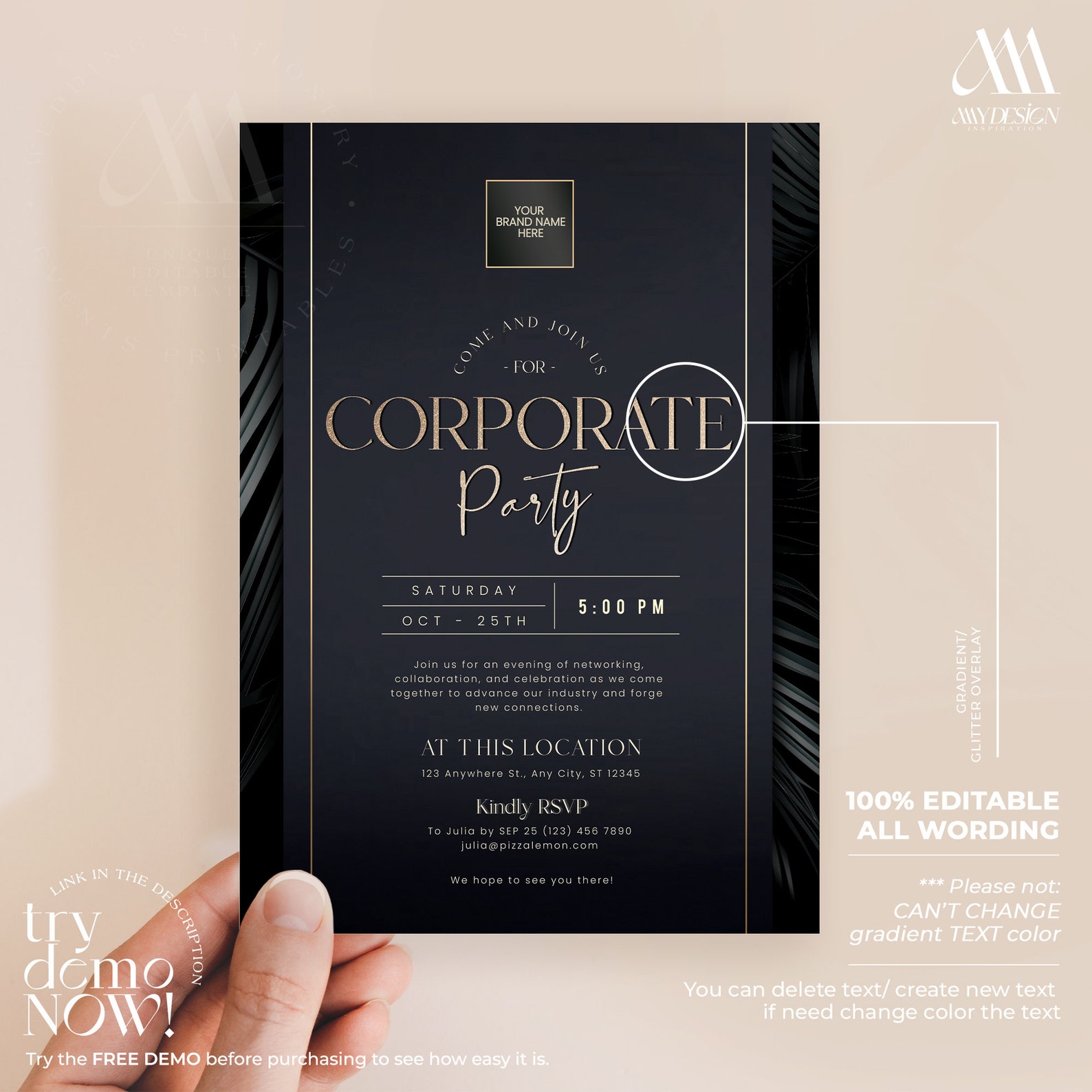 Corporate Party Invitation Download Dinner Party Invitation - Etsy
