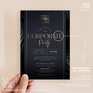Corporate Party Invitation Download, Dinner Party Invitation, Business ...