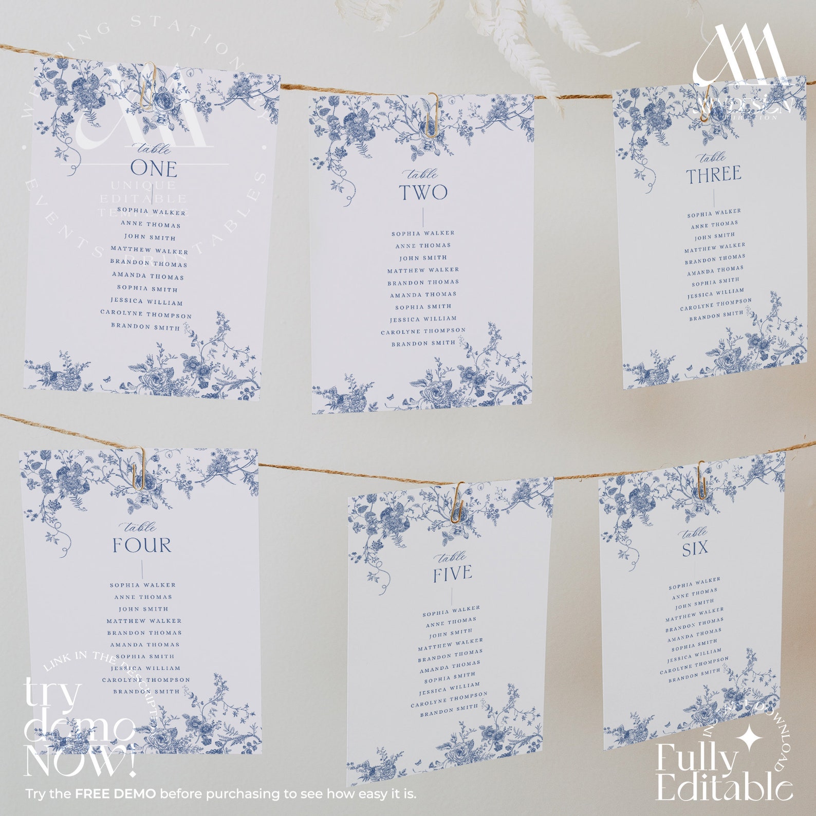 Minimalist Seating Chart Template Something Blue Wedding - Etsy