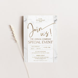 Business Invitation Template, Editable Dinner Party Invitation ...