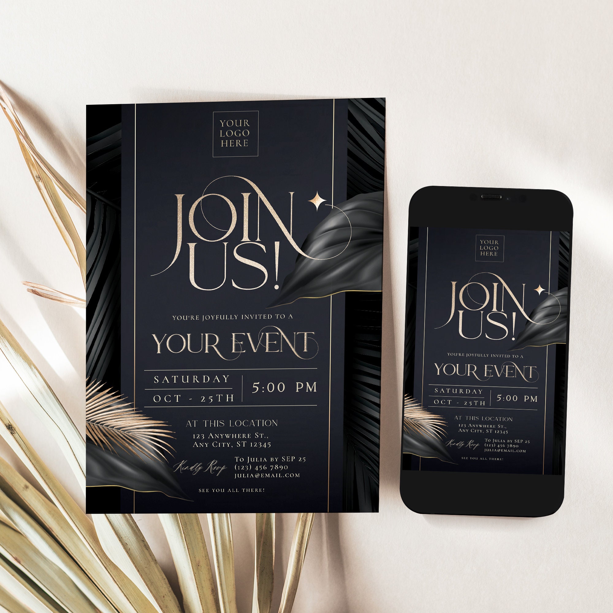 Corporate Event Invitation Template: Elegant Business Dinner (editable ...
