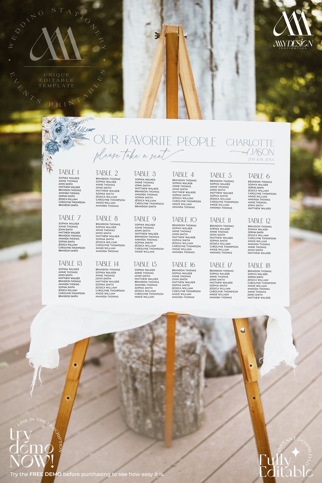 Boho Seating Chart Bohemian Wedding Seating Chart Template - Etsy