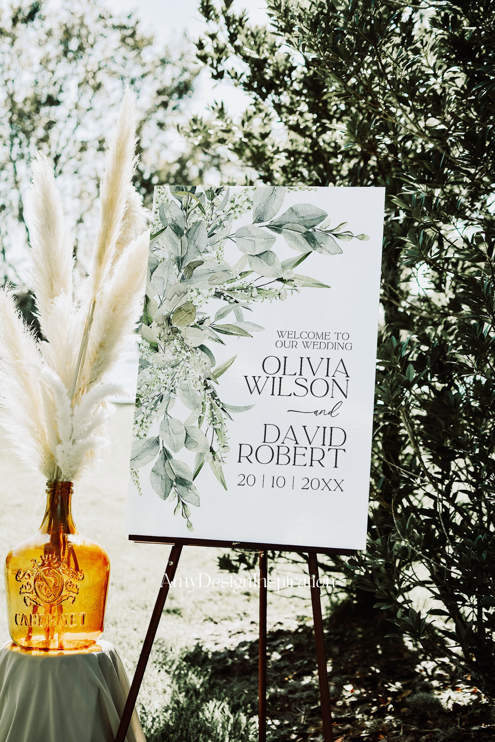 Sage Green Wedding Welcome Sign Printable Greenery Welcome - Etsy