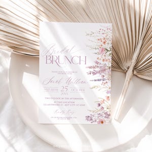 Spring Floral Bridal Brunch Invitation Template, Wildflower Bridal ...