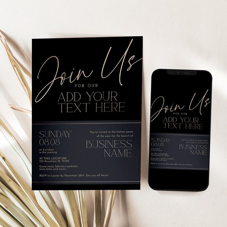 Corporate Launch Party Invitation: Modern Business Event (editable ...