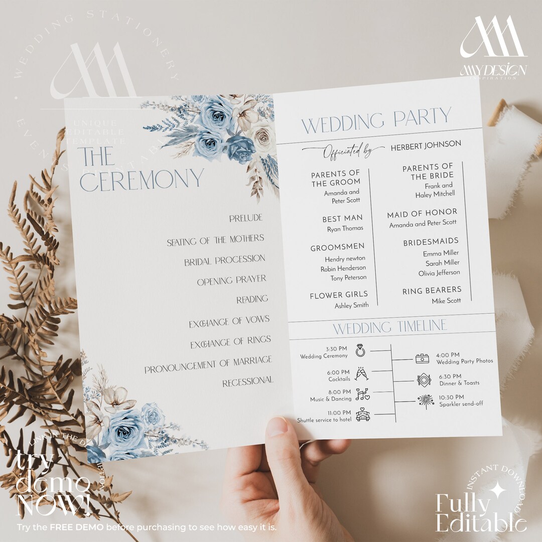 Catholic Wedding Program Template Booklet Program Order of - Etsy