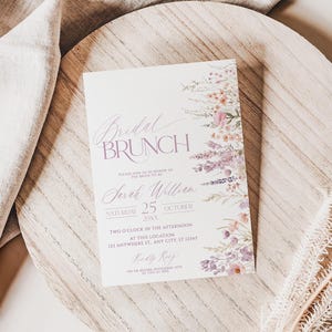 Spring Floral Bridal Brunch Invitation Template, Wildflower Bridal ...