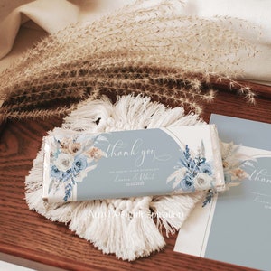 Boho Chocolate Bar Wrapper Template Canva Edit, Candy Bar Favor Label ...