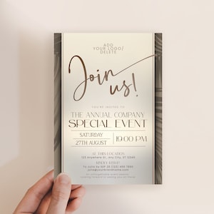 Business Invitation Template, Editable Dinner Party Invitation ...